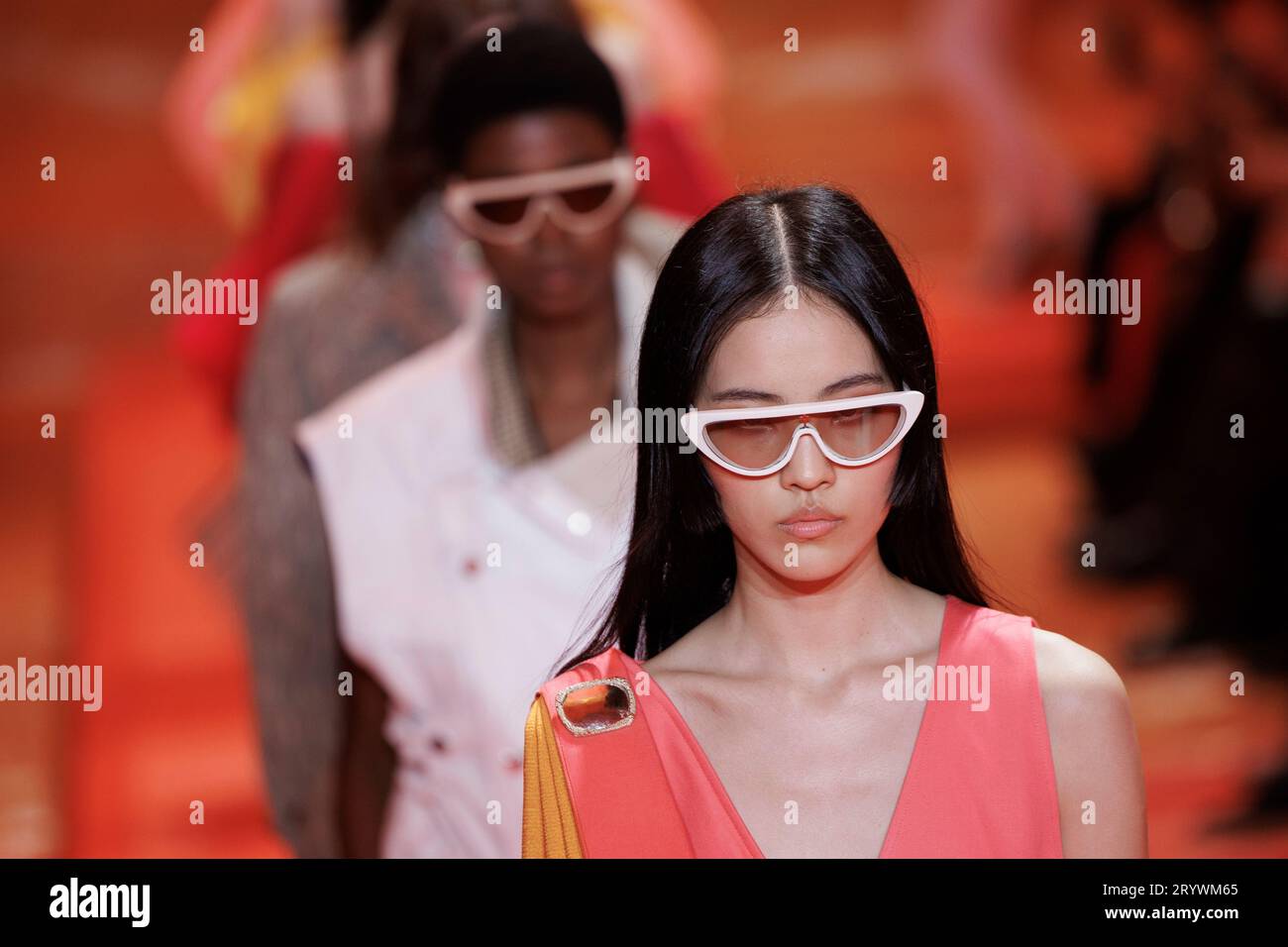 Models wear creations for the Louis Vuitton Spring/Summer 2024 ...