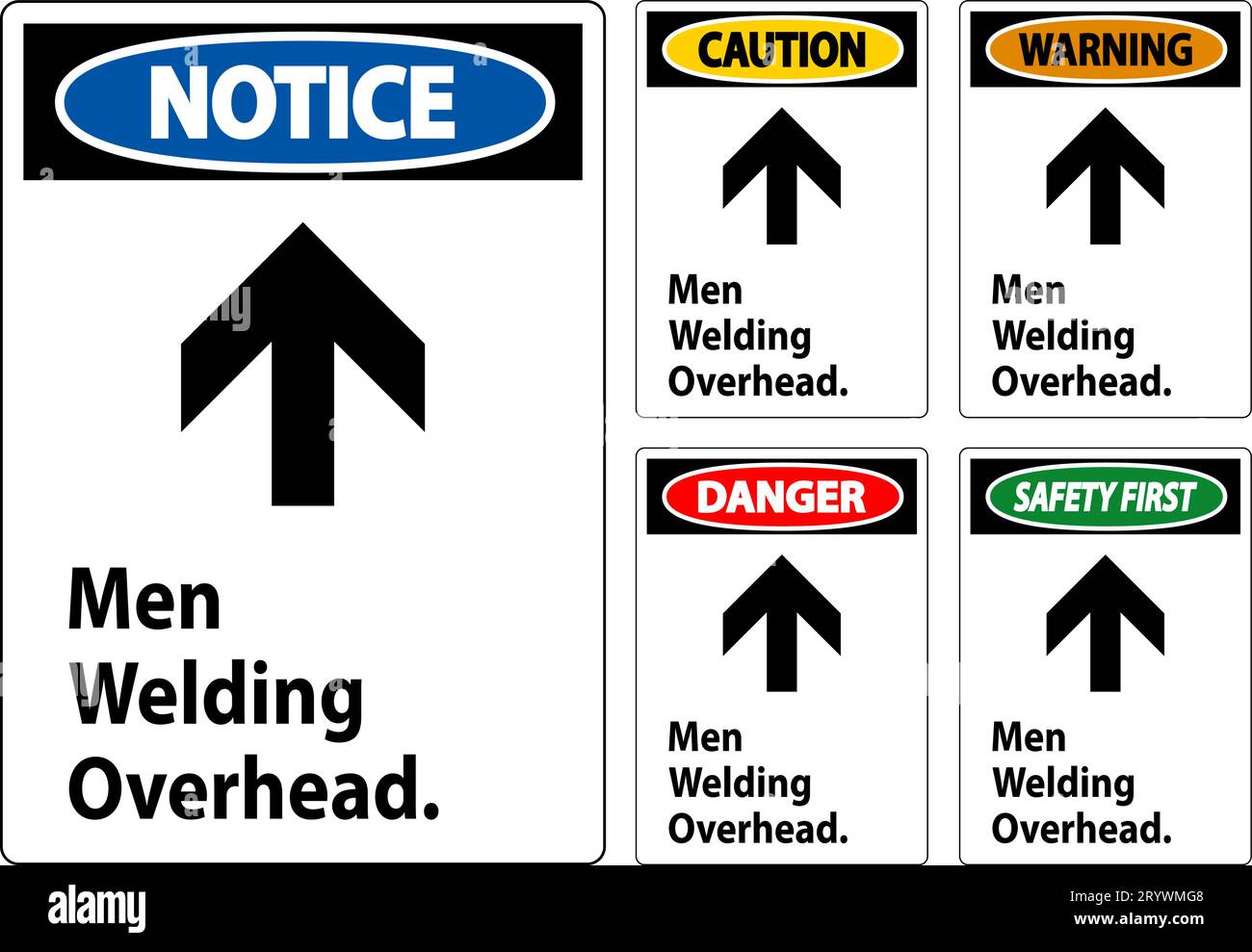 Danger Sign Men Welding Overhead Stock Vector Image & Art - Alamy