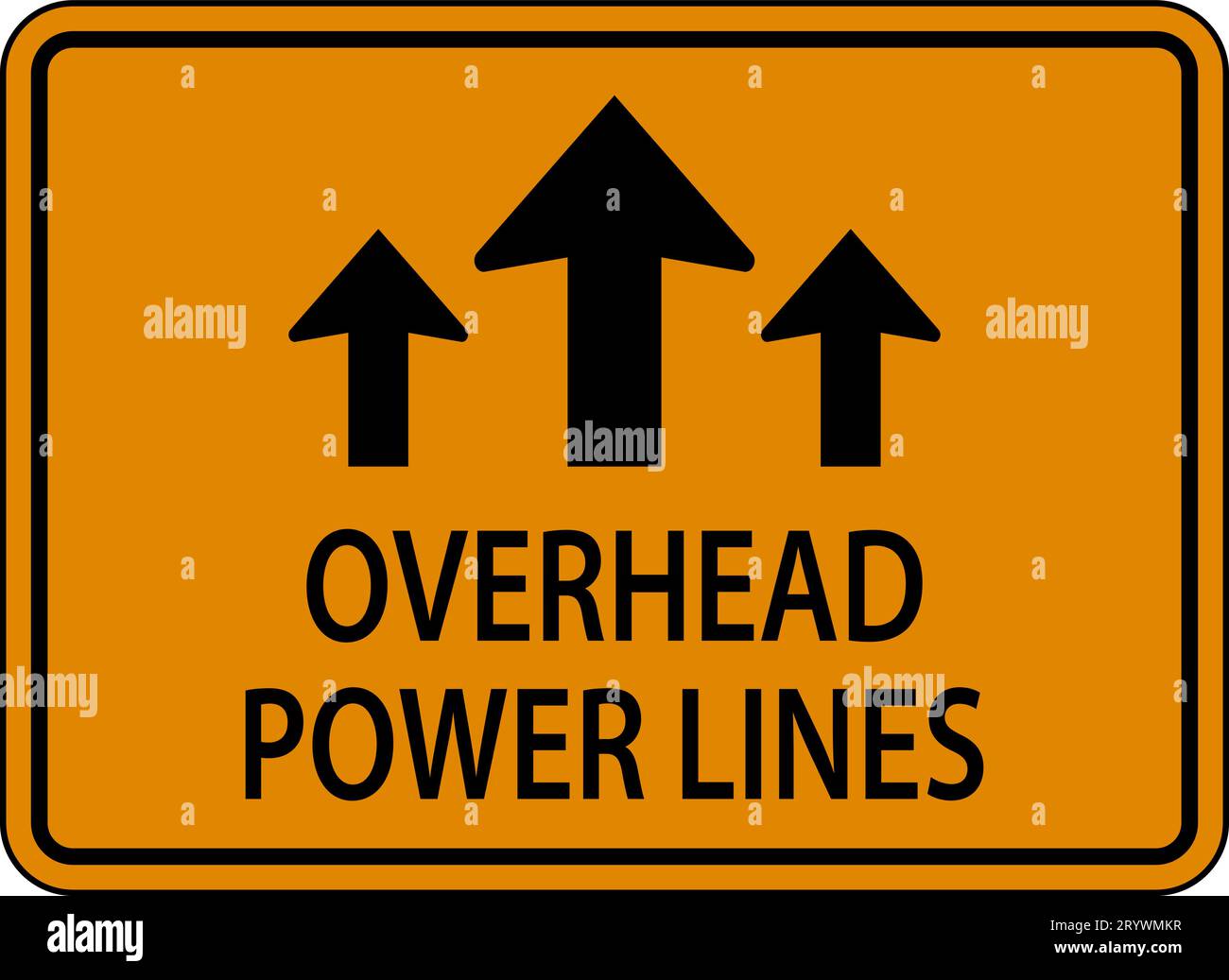 Overhead Power Lines Sign Stock Vector Image & Art - Alamy