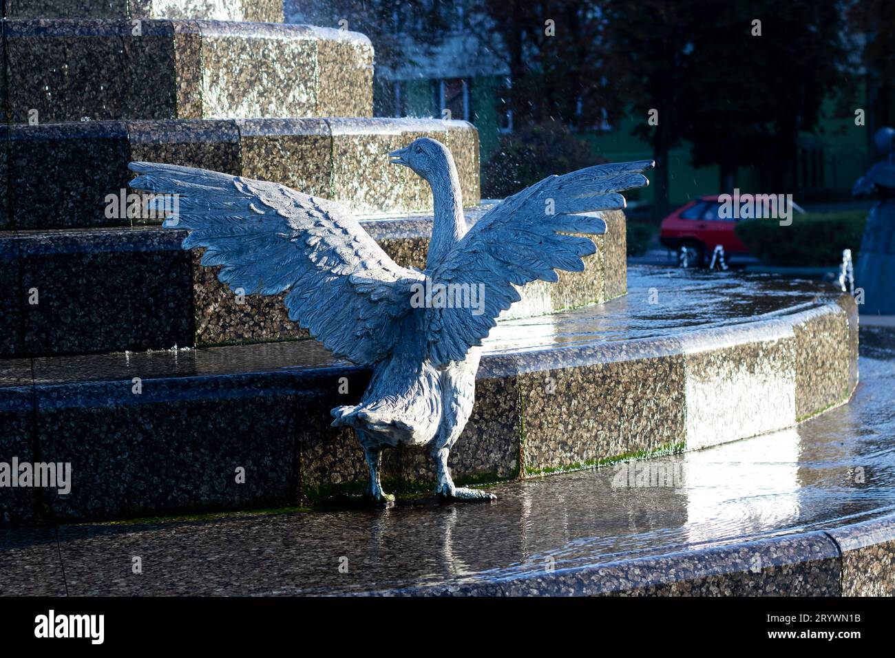 Statue of bird in the fountain close up Stock Photo - Alamy