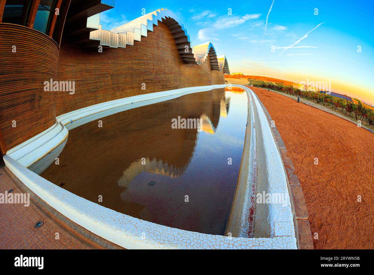 The facade is reflected in the pool Stock Photo - Alamy