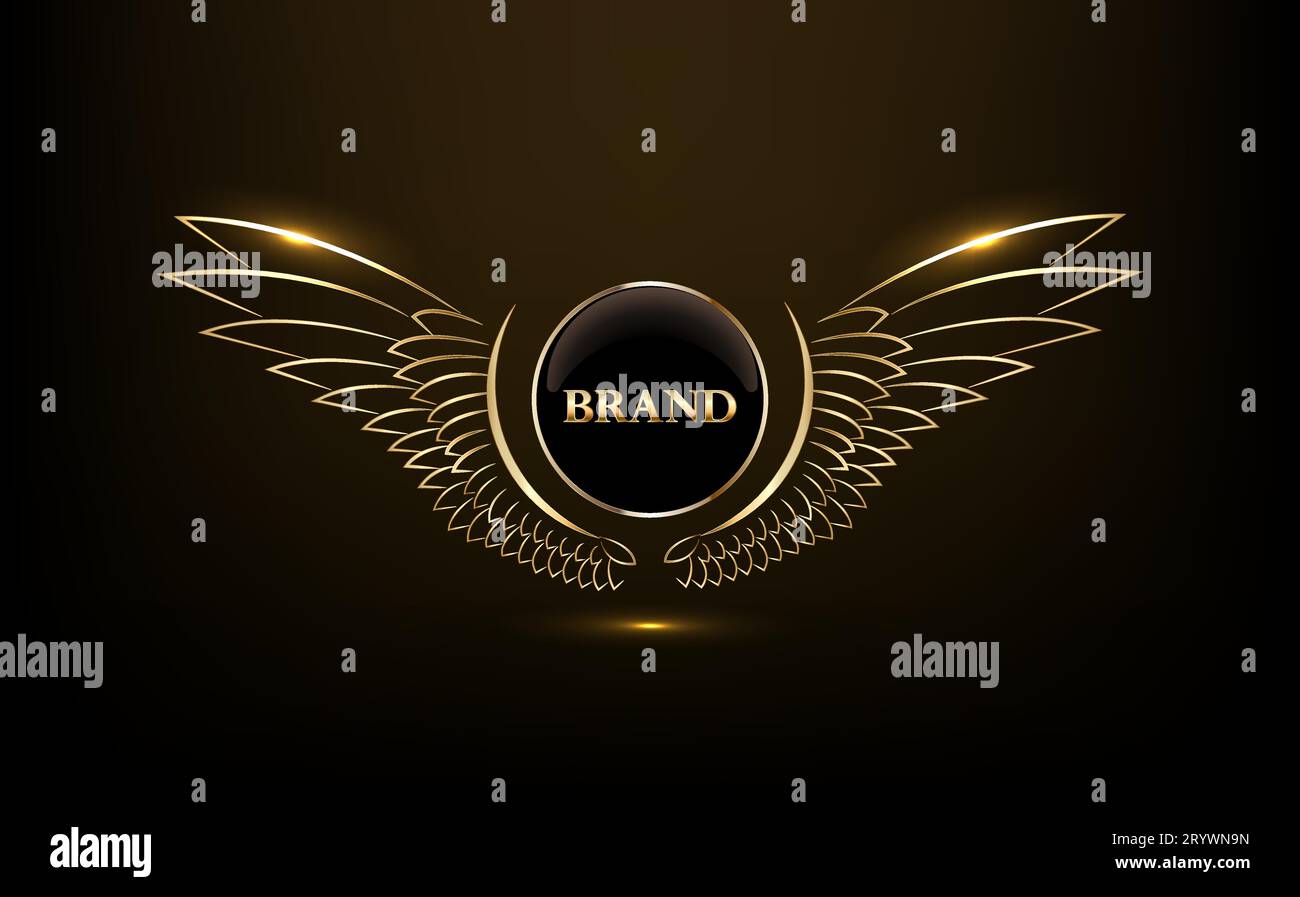 Vector illustration of a luxury black gold logo design template Stock ...