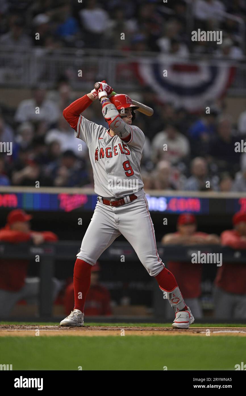 MINNEAPOLIS, MN - SEPTEMBER 22: Los Angeles Angels Infield Zach Neto (9 ...