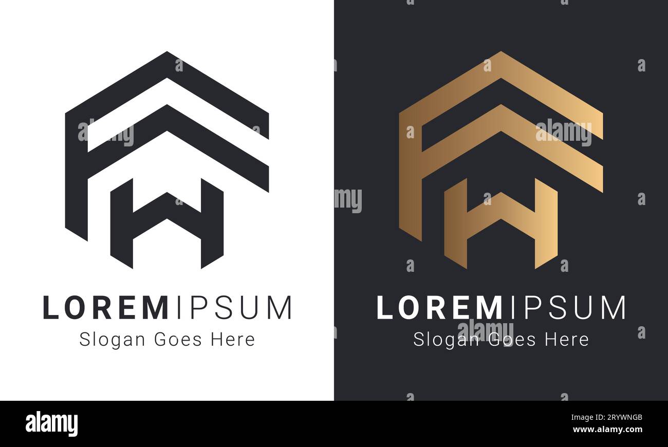 Luxury Initial HF or FA Monogram Text Letter Logo Design Stock Vector Image & Art - Alamy