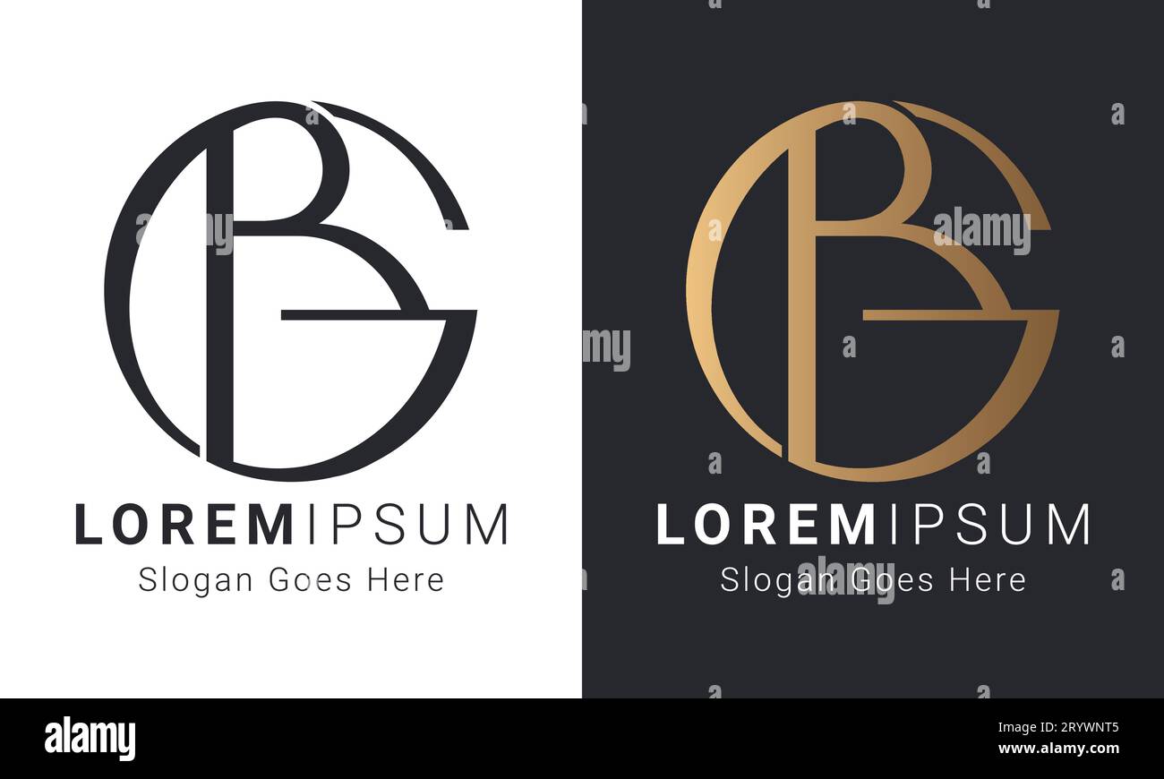 Luxury Initial GB or BG Monogram Text Letter Logo Design Stock Vector Image & Art - Alamy