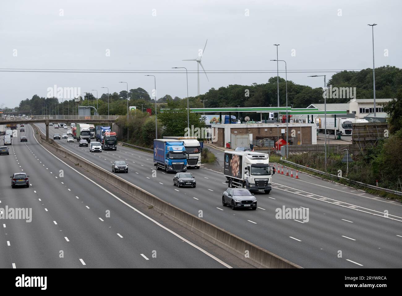 The M1 motorway at Watford Gap Services, Northamptonshire, England, UK ...