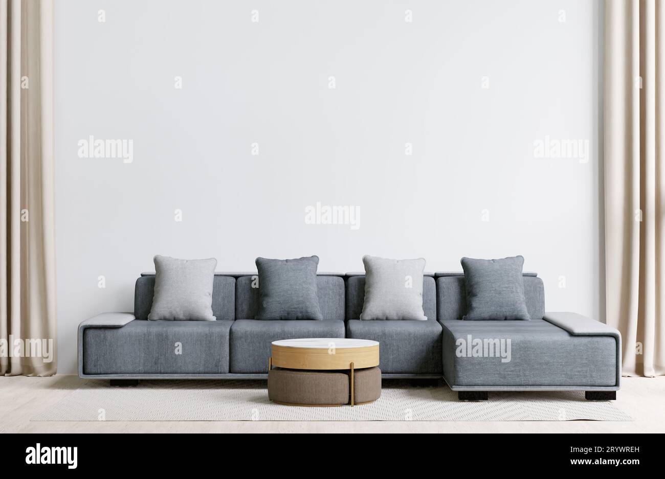 Big white living room.interior design Stock Photo - Alamy