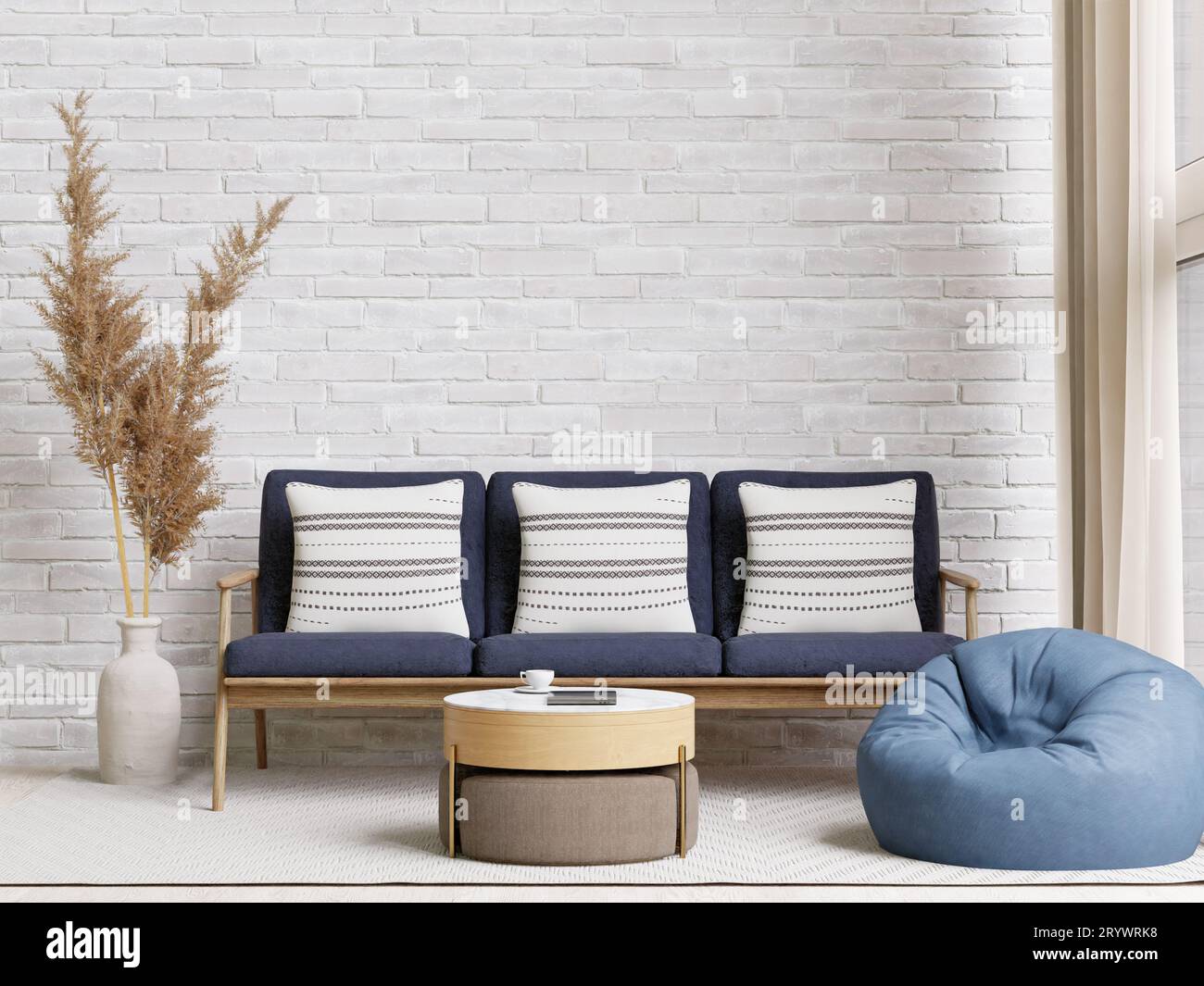 Big white living room.interior design Stock Photo - Alamy