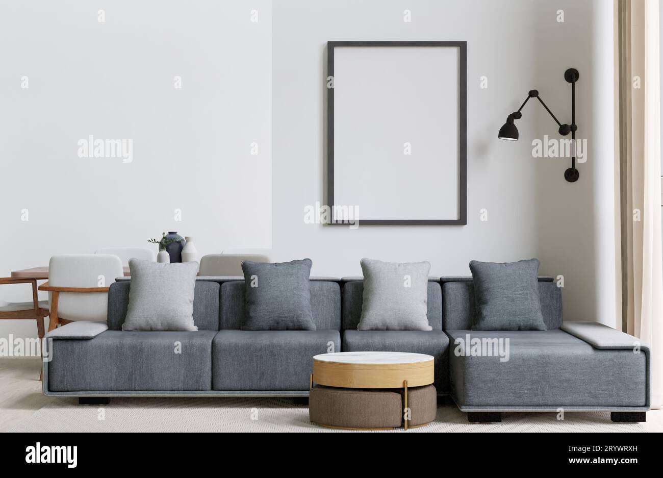 Big white living room.interior design Stock Photo - Alamy