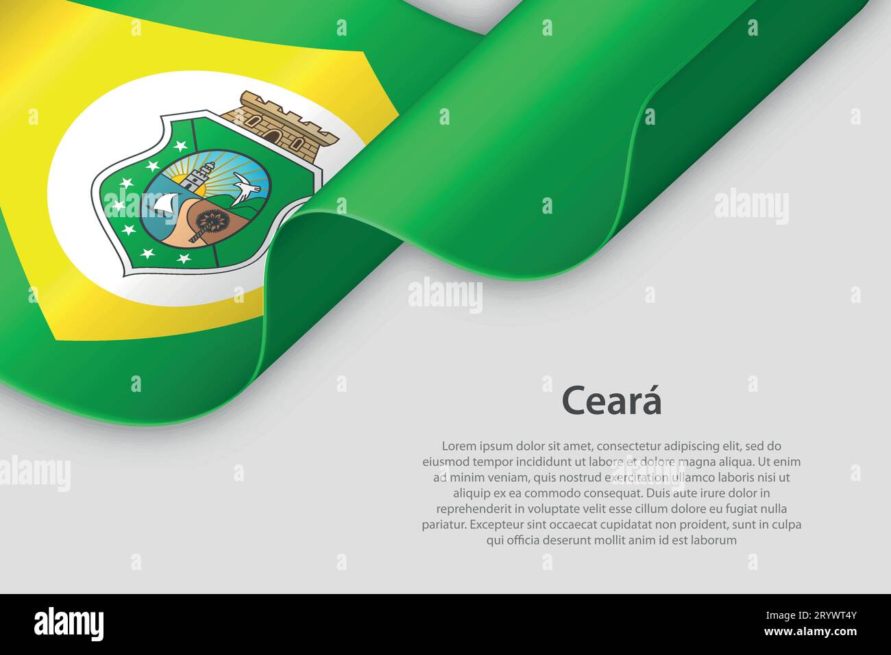 3d ribbon with flag Ceara. Brazilian state. isolated on white ...