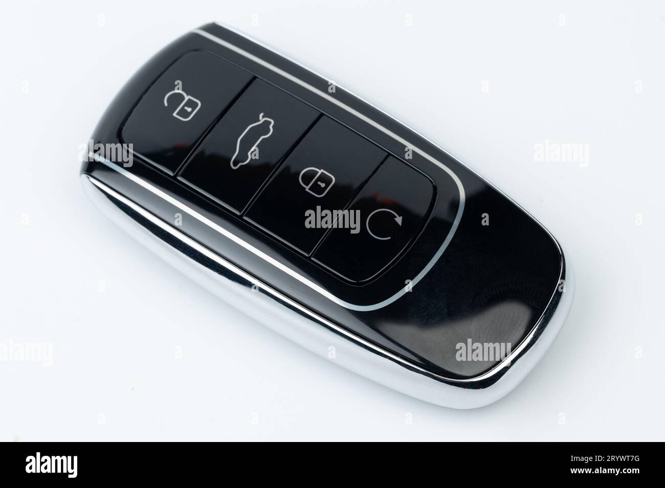 Electronic car key black color perspective view isolated on white ...