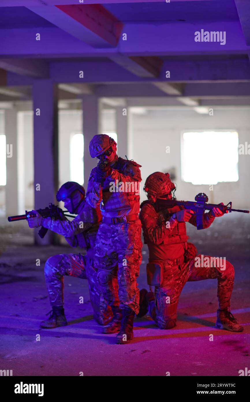 A group of professional soldiers bravely executes a dangerous rescue ...