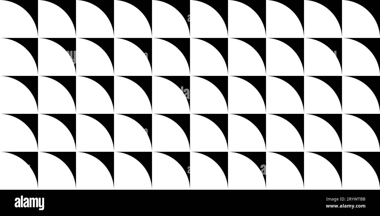 Geometric seamless pattern with curved black triangles on white ...