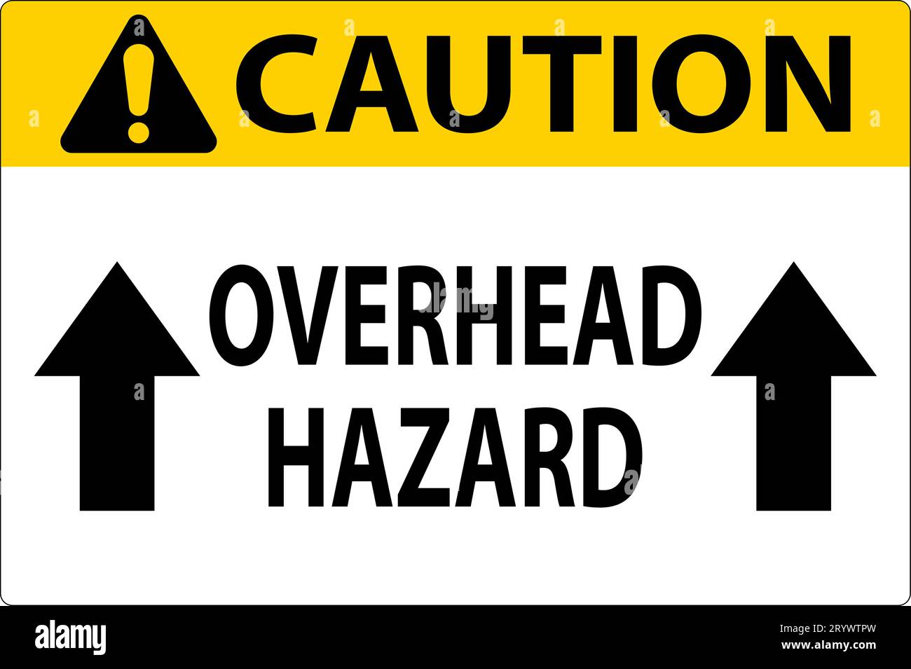 Caution Sign Overhead Hazard Stock Vector Image & Art - Alamy