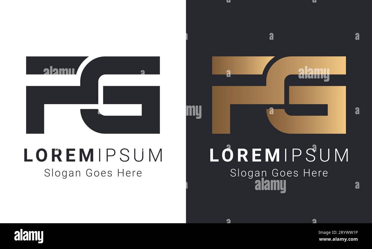 Luxury Initial FG or GF Monogram Text Letter Logo Design Stock Vector ...