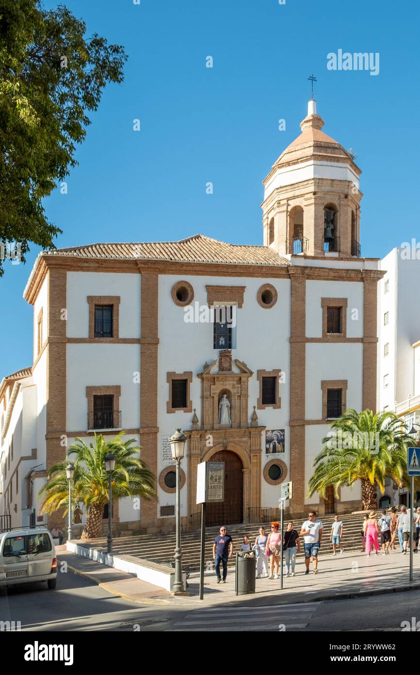 Ronda, Spain - September 25, 2023: people visit church nuestra senora ...