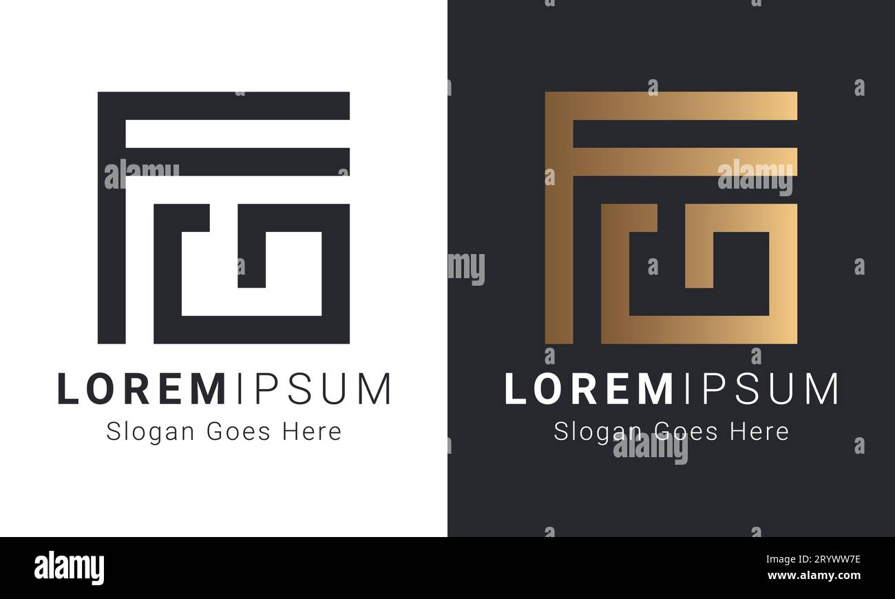 Luxury Initial FG or GF Monogram Text Letter Logo Design Stock Vector Image & Art - Alamy