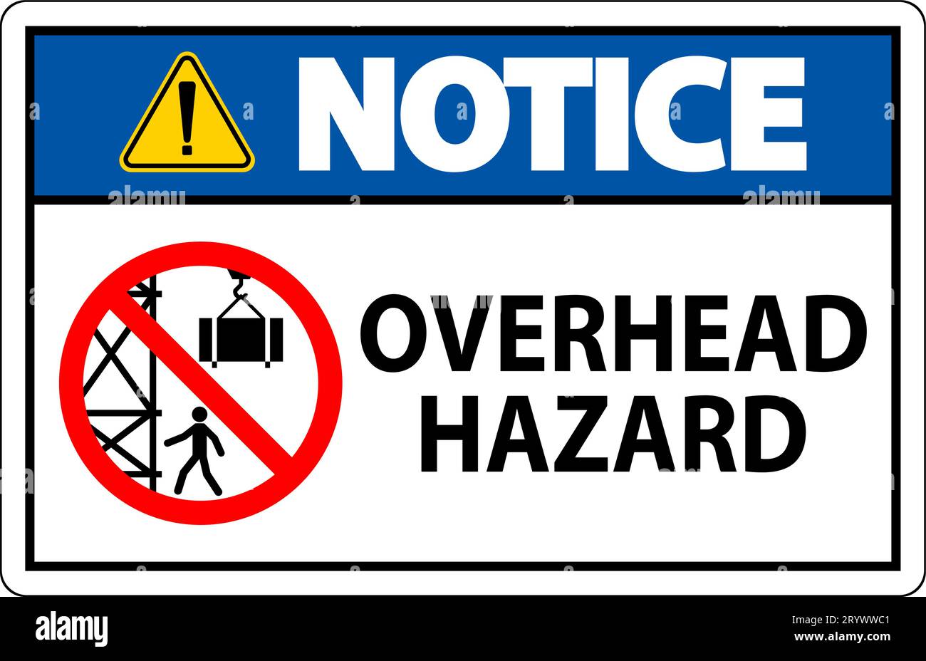 Notice Sign Overhead Hazard Stock Vector Image & Art - Alamy