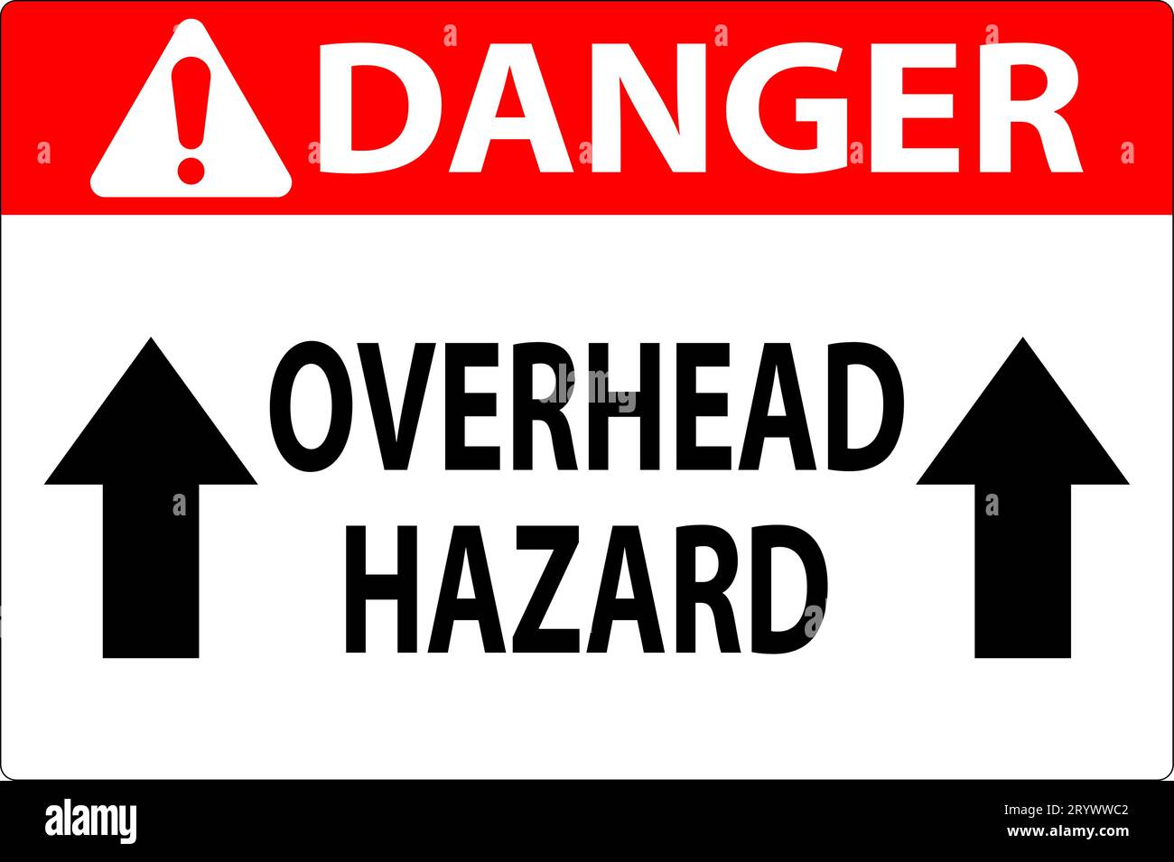 Danger Sign Overhead Hazard Stock Vector Image & Art - Alamy