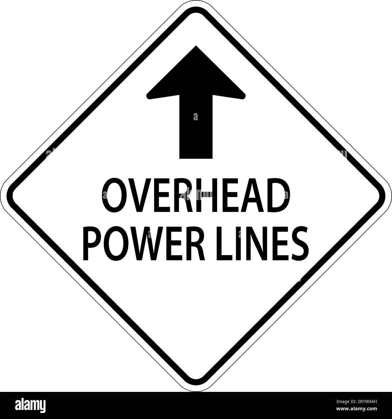 Overhead Power Lines Sign Stock Vector Image & Art - Alamy