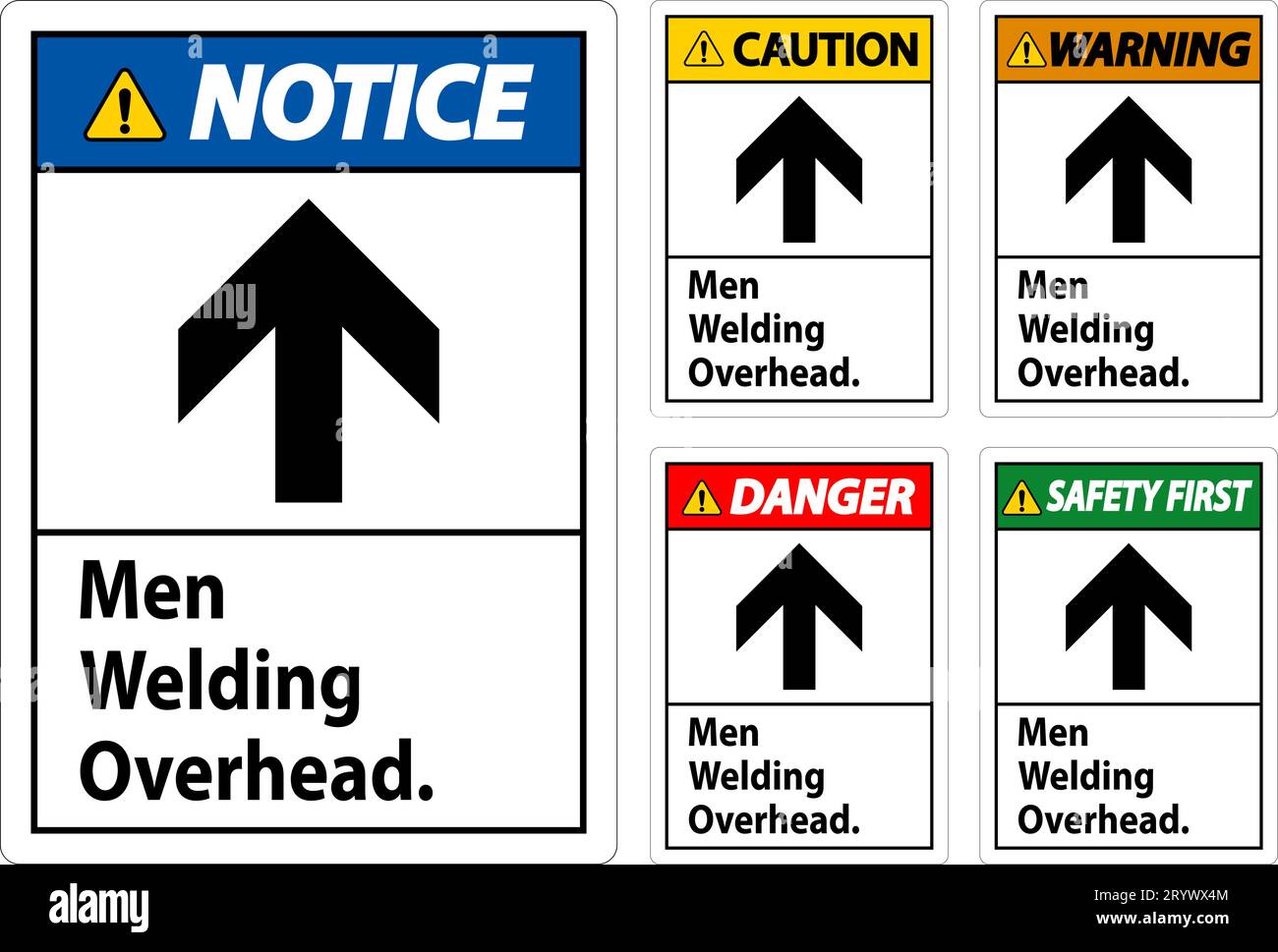 Danger Sign Men Welding Overhead Stock Vector Image & Art - Alamy