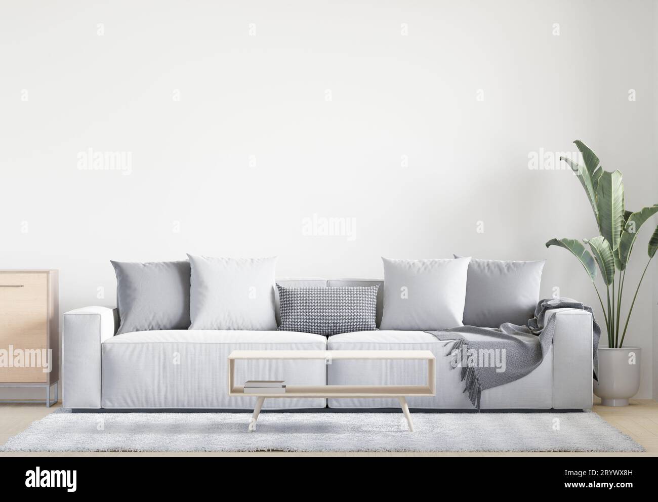 Big white living room.interior design Stock Photo - Alamy