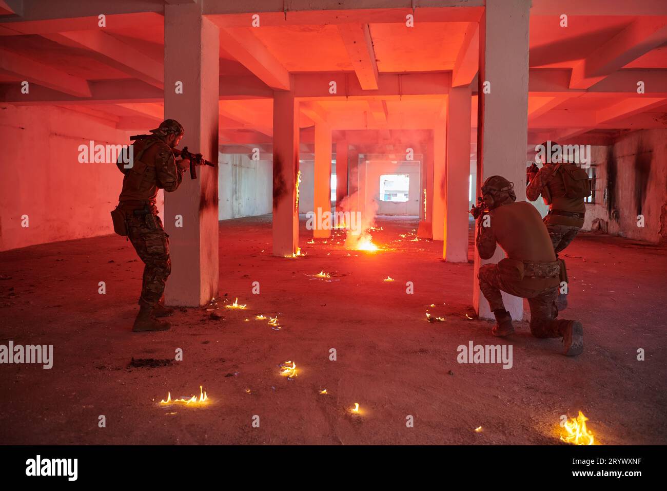 A group of professional soldiers bravely executes a dangerous rescue ...