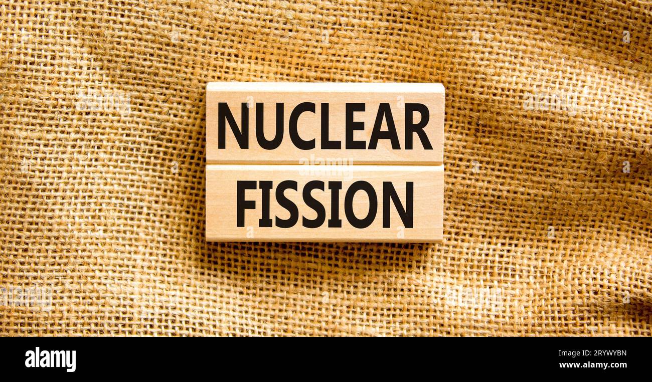 Nuclear fission symbol. Concept words Nuclear fission on beautiful ...