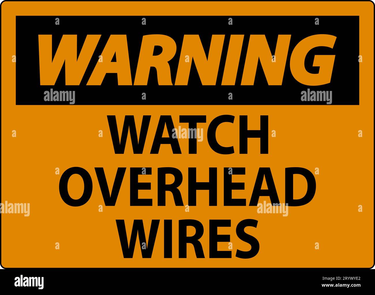 Warning Sign Watch Overhead Wires Stock Vector Image & Art - Alamy