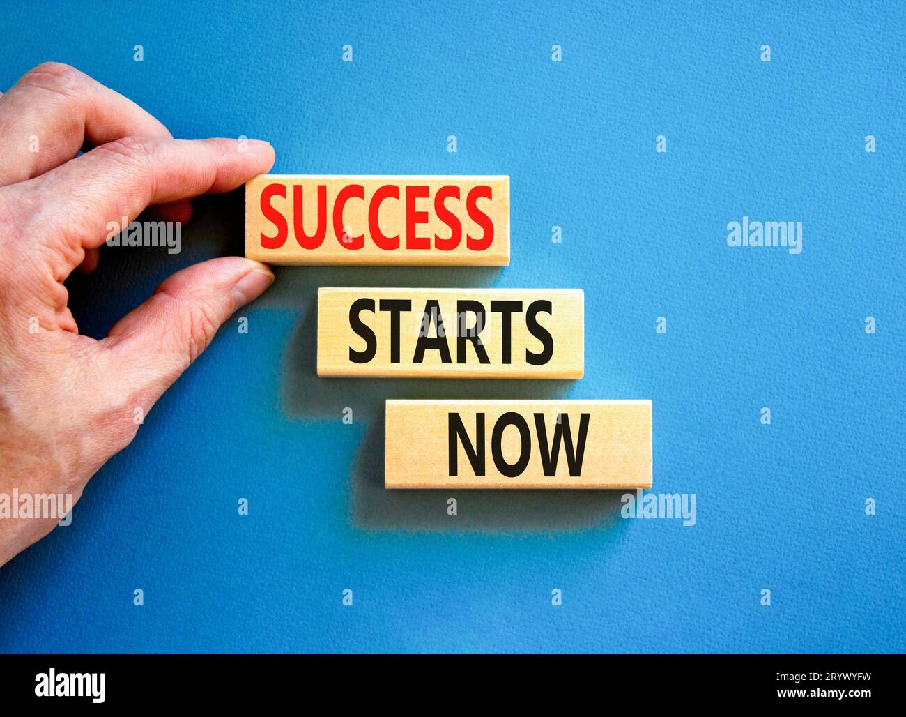 Success starts now symbol. Concept word Success starts now on beautiful ...