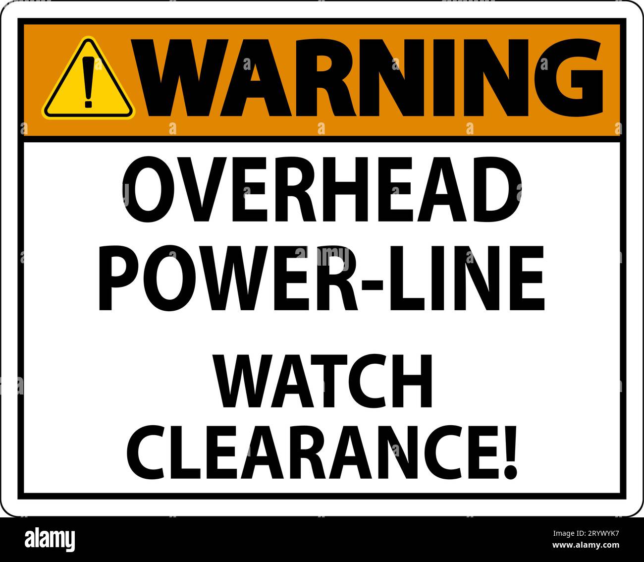 Warning Sign Overhead Power Line Watch Clearance Stock Vector Image ...