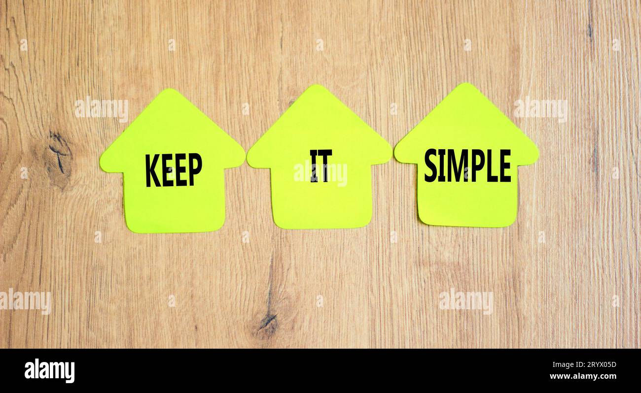 Keep it simple symbol. Concept word Keep it simple on beautiful yellow ...