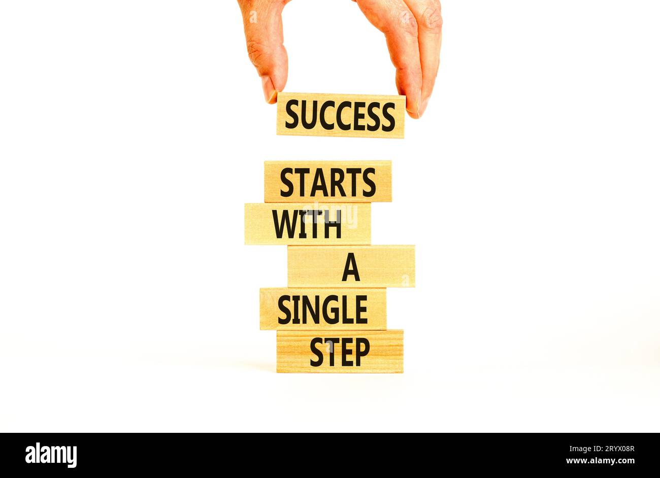 Success symbol. Concept words Success starts with a single step on ...