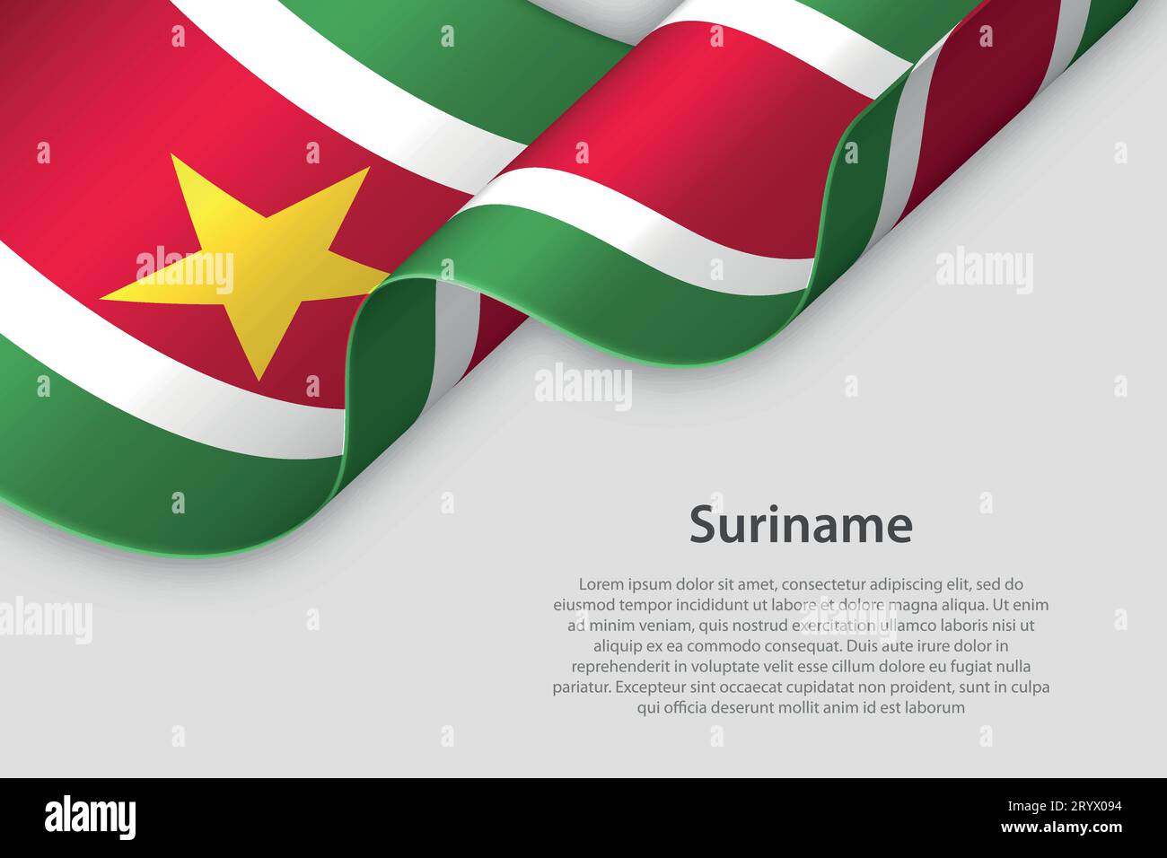 3d ribbon with national flag Suriname isolated on white background with copyspace Stock Vector ...