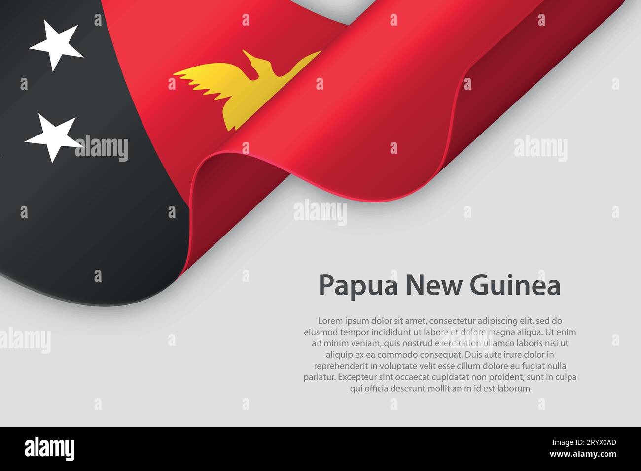 3d ribbon with national flag Papua New Guinea isolated on white ... 3d ribbon with national flag Papua New Guinea isolated on white ...