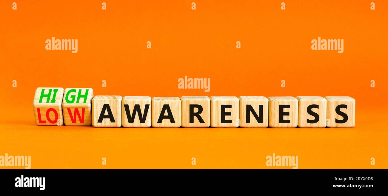 High or low awareness symbol. Concept words High awareness Low ...