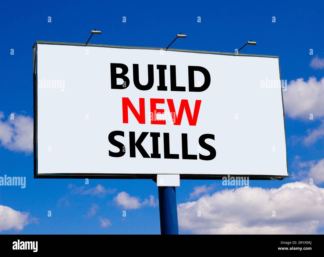 Build new skills symbol. Concept word Build new skills on beautiful big ...