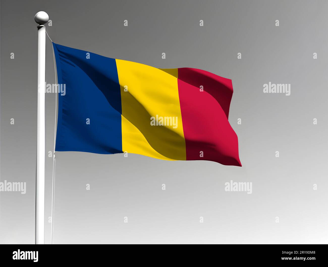 Chad national flag isolated waving on gray background Stock Photo - Alamy