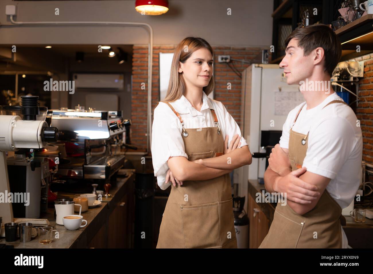 Portrait happy caucasian male barista hi-res stock photography and ...