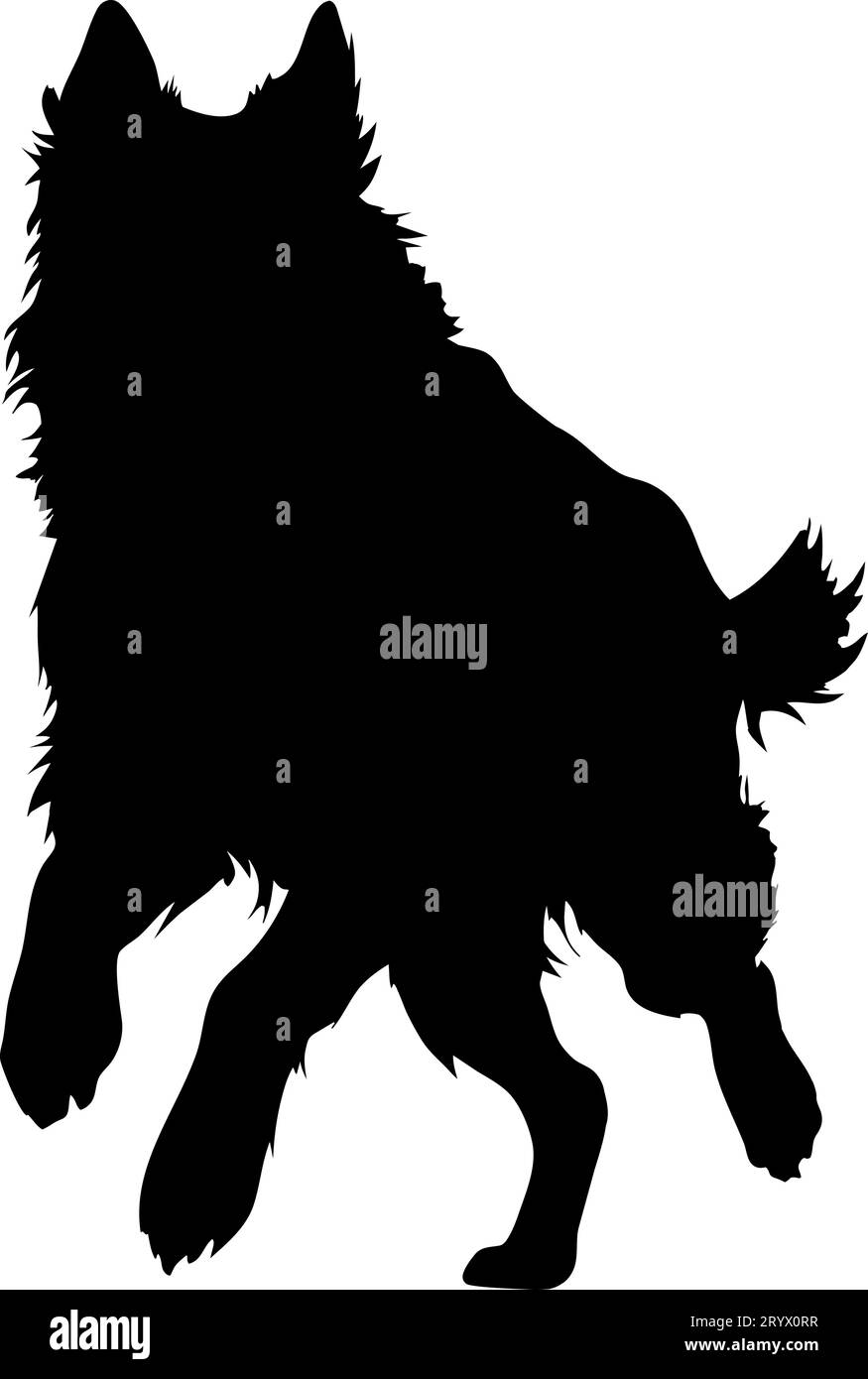 Dog silhouette isolated on white background. Pet dog jumping black icon ...