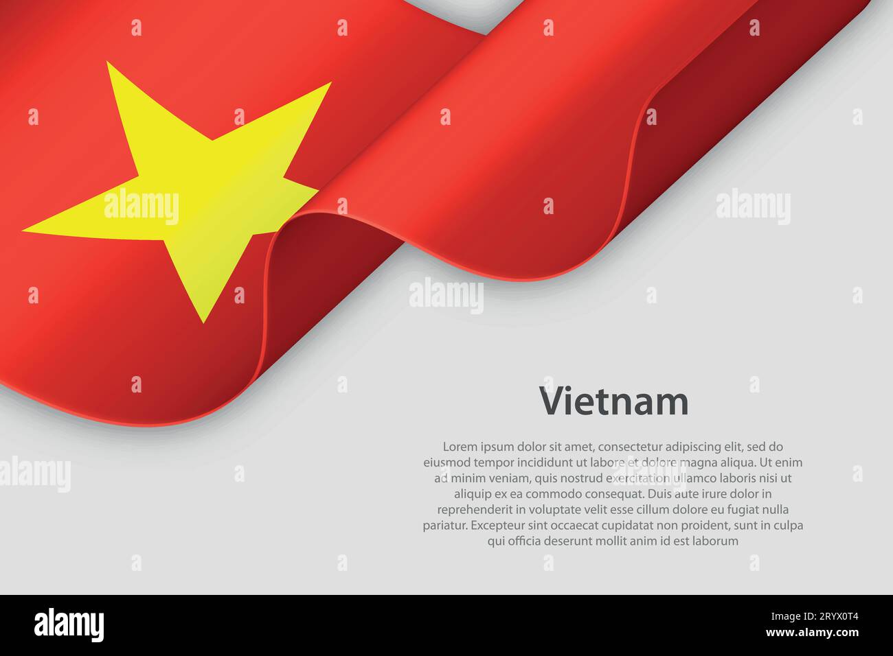 3d ribbon with national flag Vietnam isolated on white background with ...