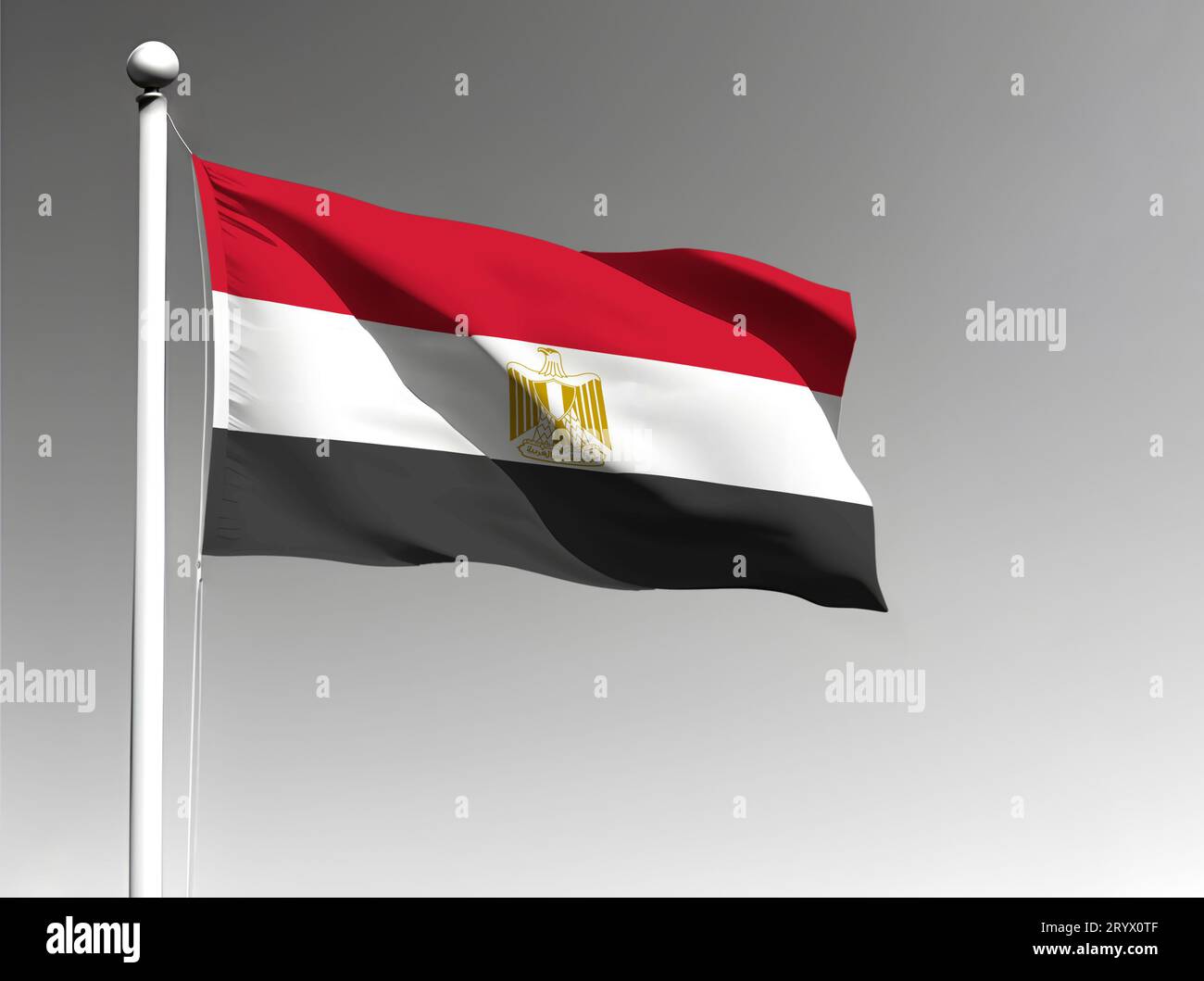 Egypt national flag isolated waving on gray background Stock Photo - Alamy