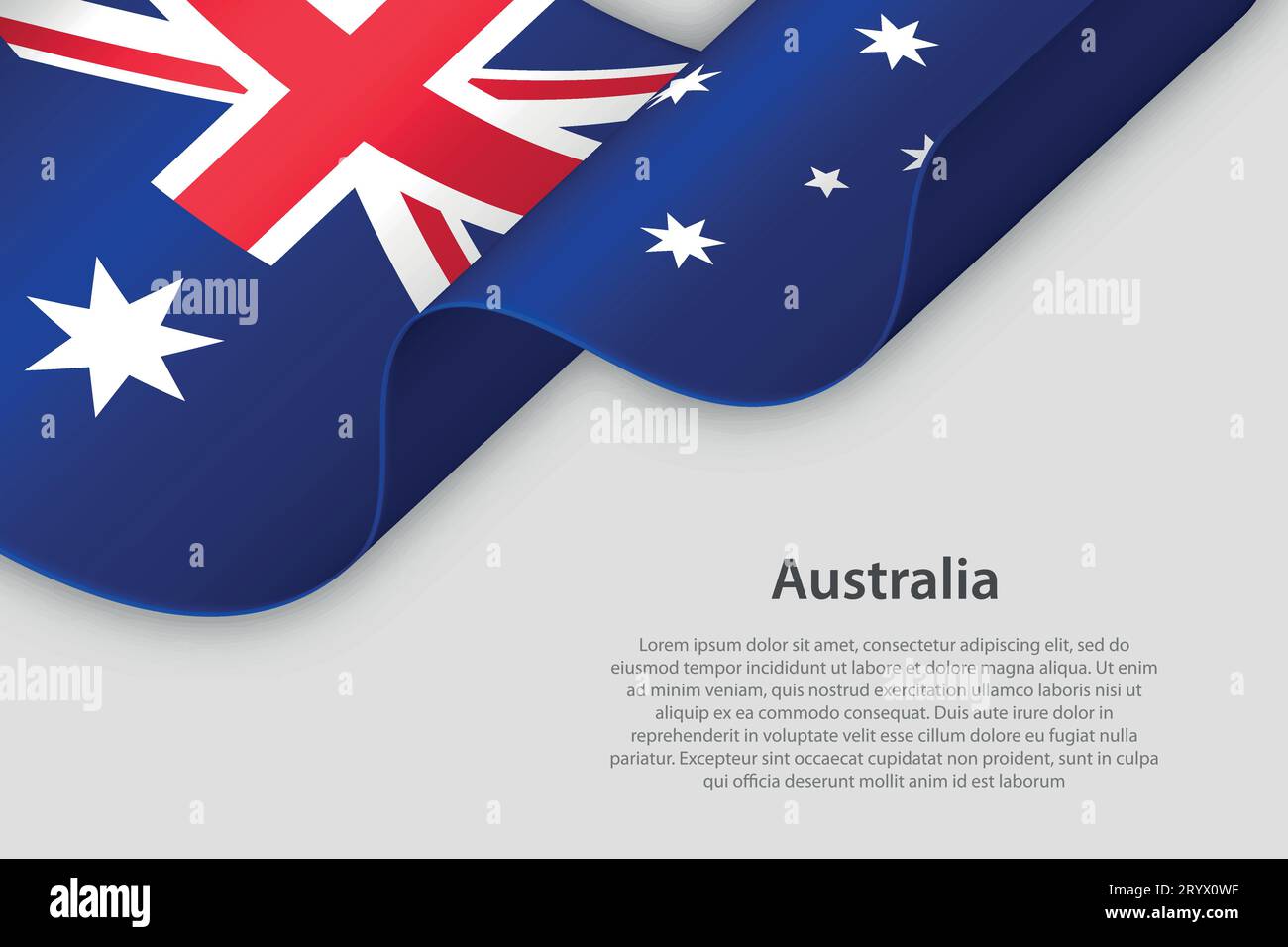 3d ribbon with national flag Australia isolated on white background ...