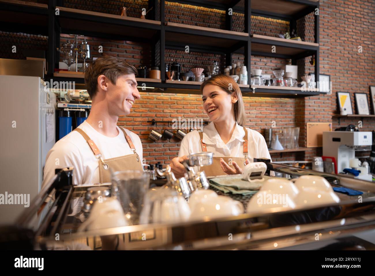 Behind counter coffee shop hi-res stock photography and images - Alamy