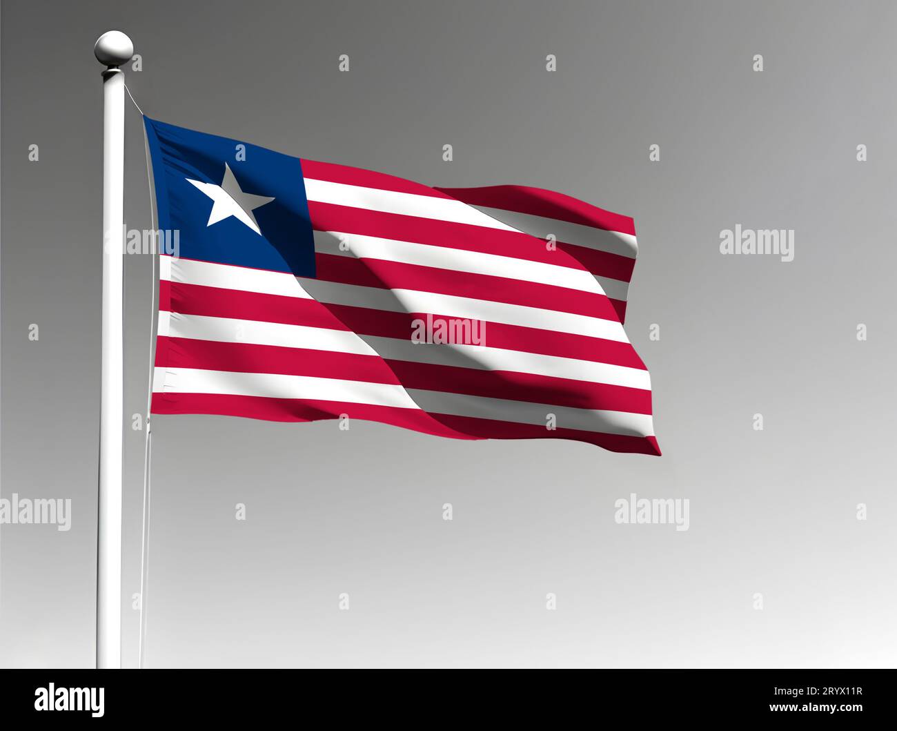 Liberia flag on pole sky hi-res stock photography and images - Alamy