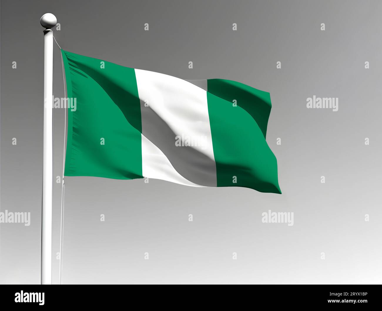 Nigeria national flag isolated waving on gray background Stock Photo ...