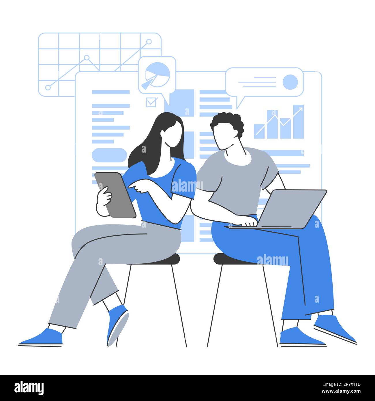 Teamwork research business people Stock Vector Images - Alamy