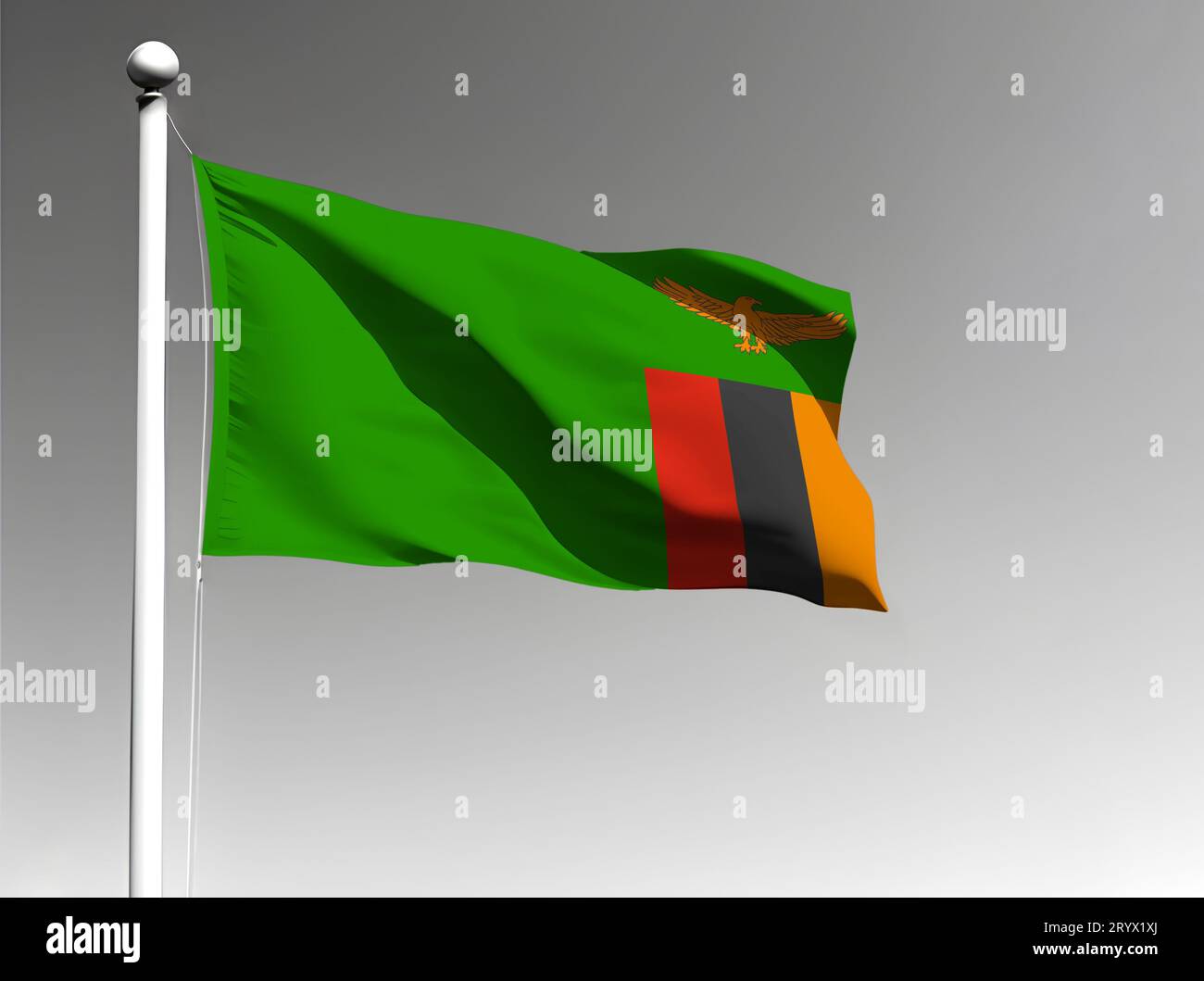 Zambia flag waving on hi-res stock photography and images - Alamy