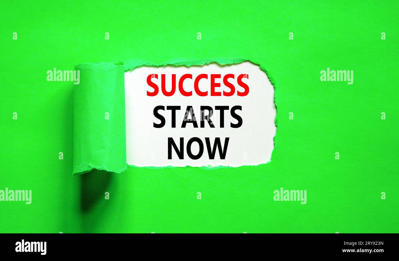 Success starts now symbol. Concept word Success starts now on beautiful ...