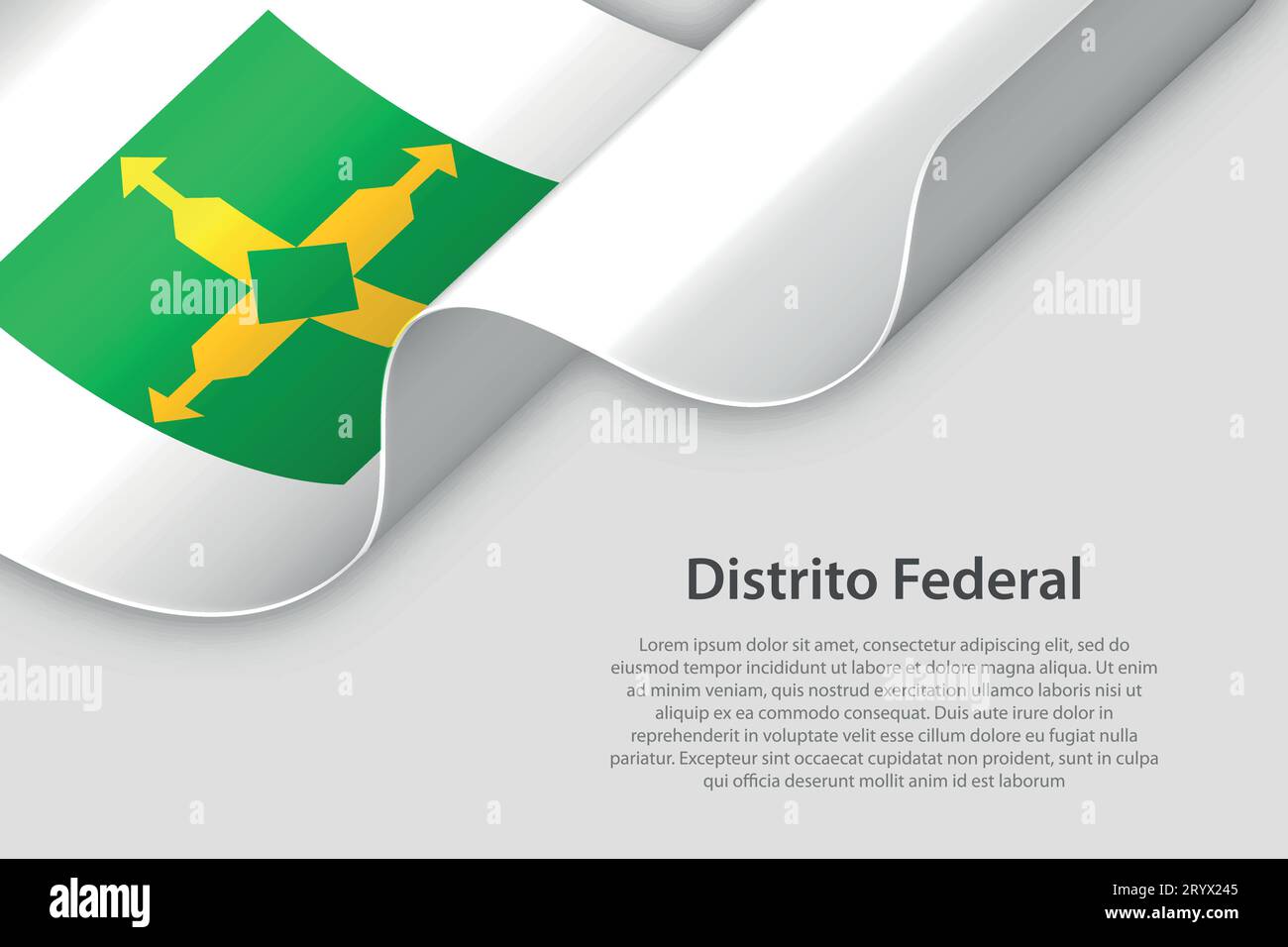 3d ribbon with flag Distrito Federal. Brazilian state. isolated on ...